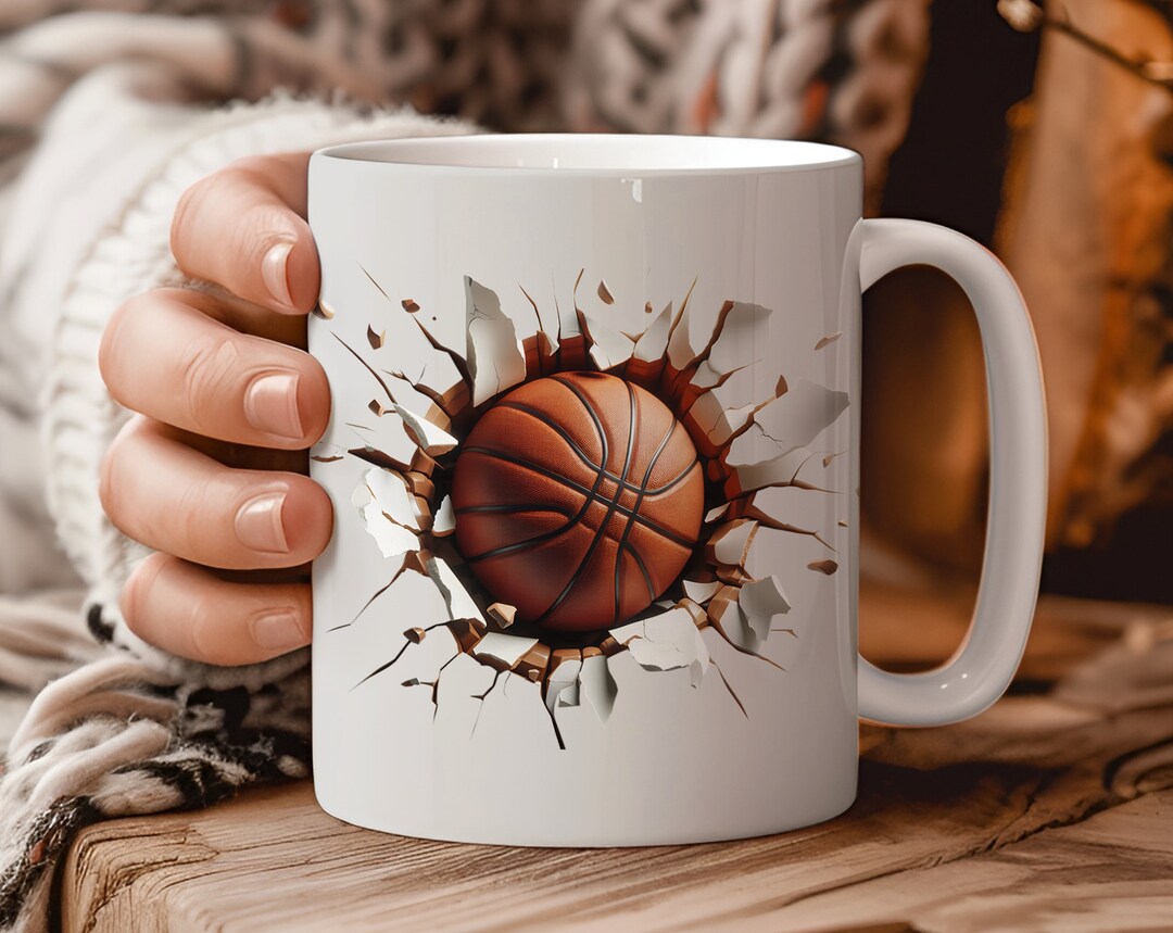 3d Basketball Coffee Cup Mug Wrap 11oz - 15oz Mugs Cliparts Sublimation ...