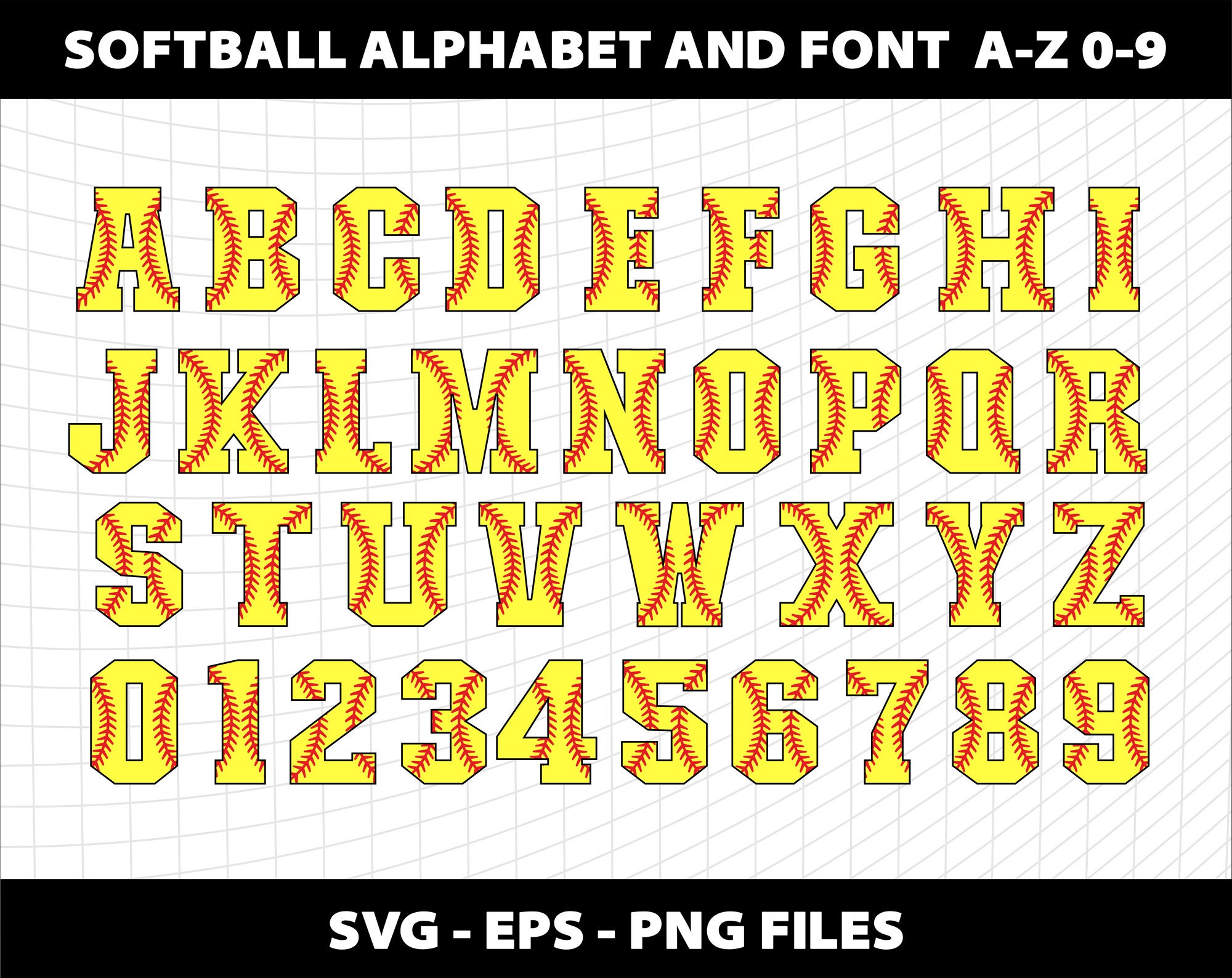 Softball Sports Alphabet Font Letters Svg Softball College - Etsy