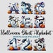Halloween Ghost Spooky Alphabet Letters Cliparts Sublimation PNG Doodle ...