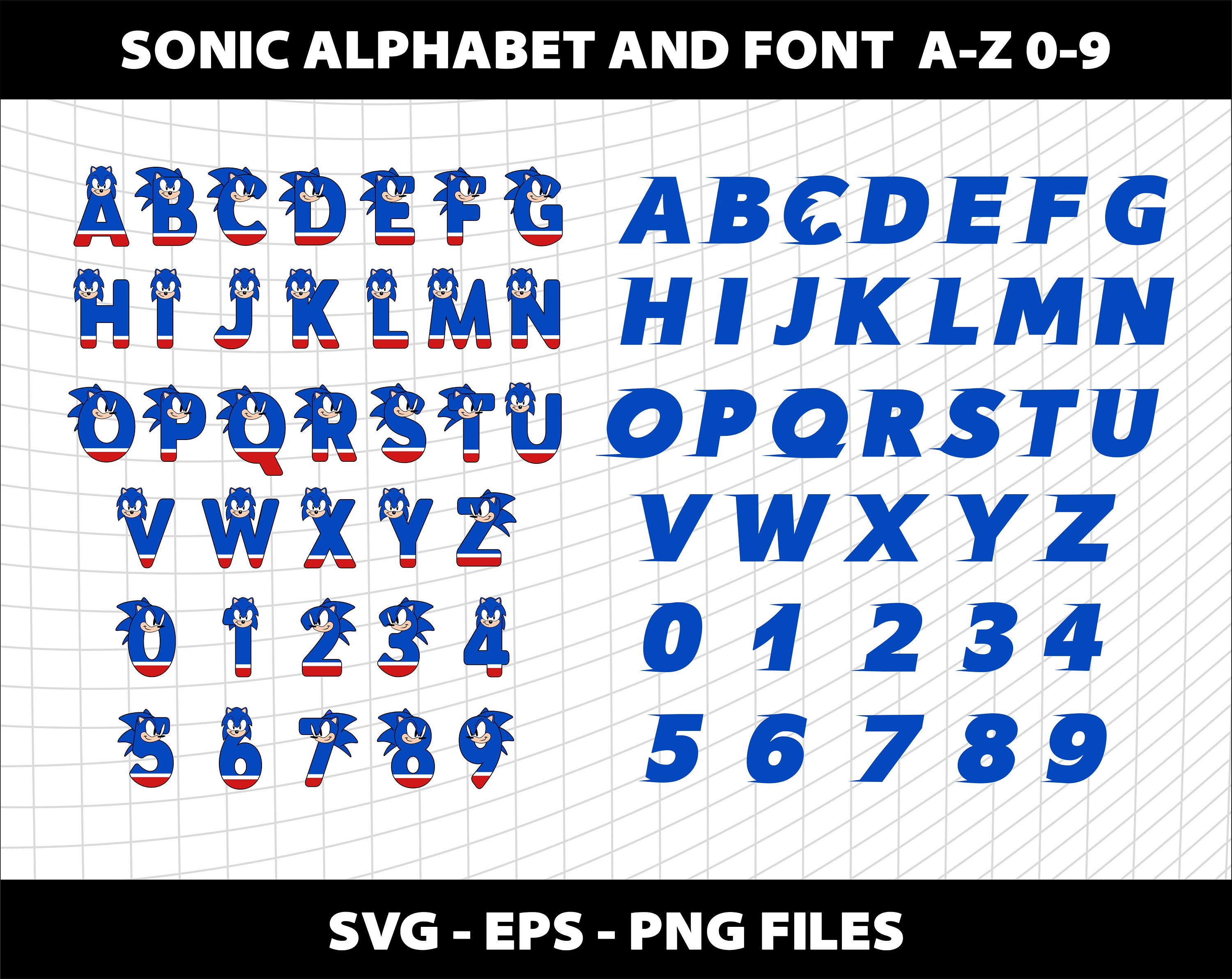 Sonic Alphabet Fuente Letras Svg Sonic Cumpleaños Número 1 2 3 - Etsy ...