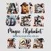 Fantasy Book Letters Alphabet Numbers Cliparts Bundle Sublimation PNG ...