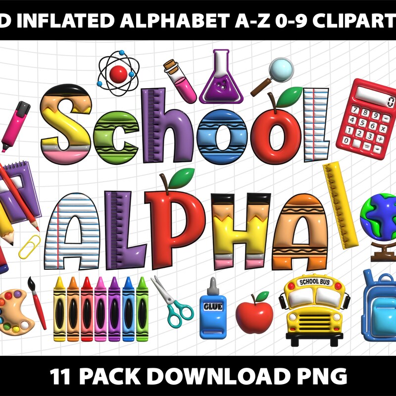 School Alphabet - Etsy