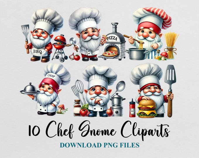 Chef Gnome, Gnome Clipart, Gnome PNG, Chef Clipart, Clipart PNG ...