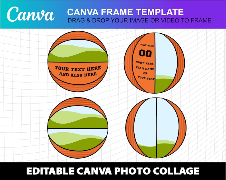 Basketball Photo Collage Canva Frame Template Canva Design - Etsy