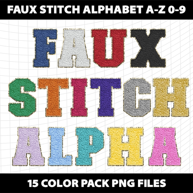 Chenille Embroidery Font - Etsy