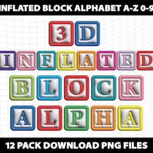 3d Inflated Back to School Teacher Block Letters Alphabet Numbers ...