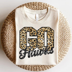 Go Hawks Faux Stitch Football Basketball Embroidery Sequin Glitter PNG ...