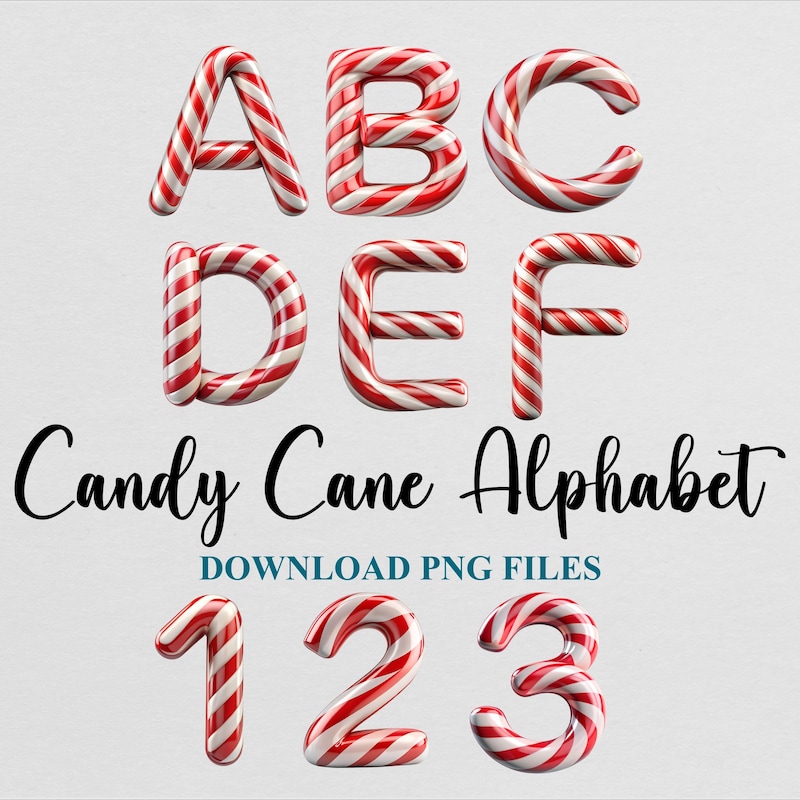 Candy Cane Letters - Etsy