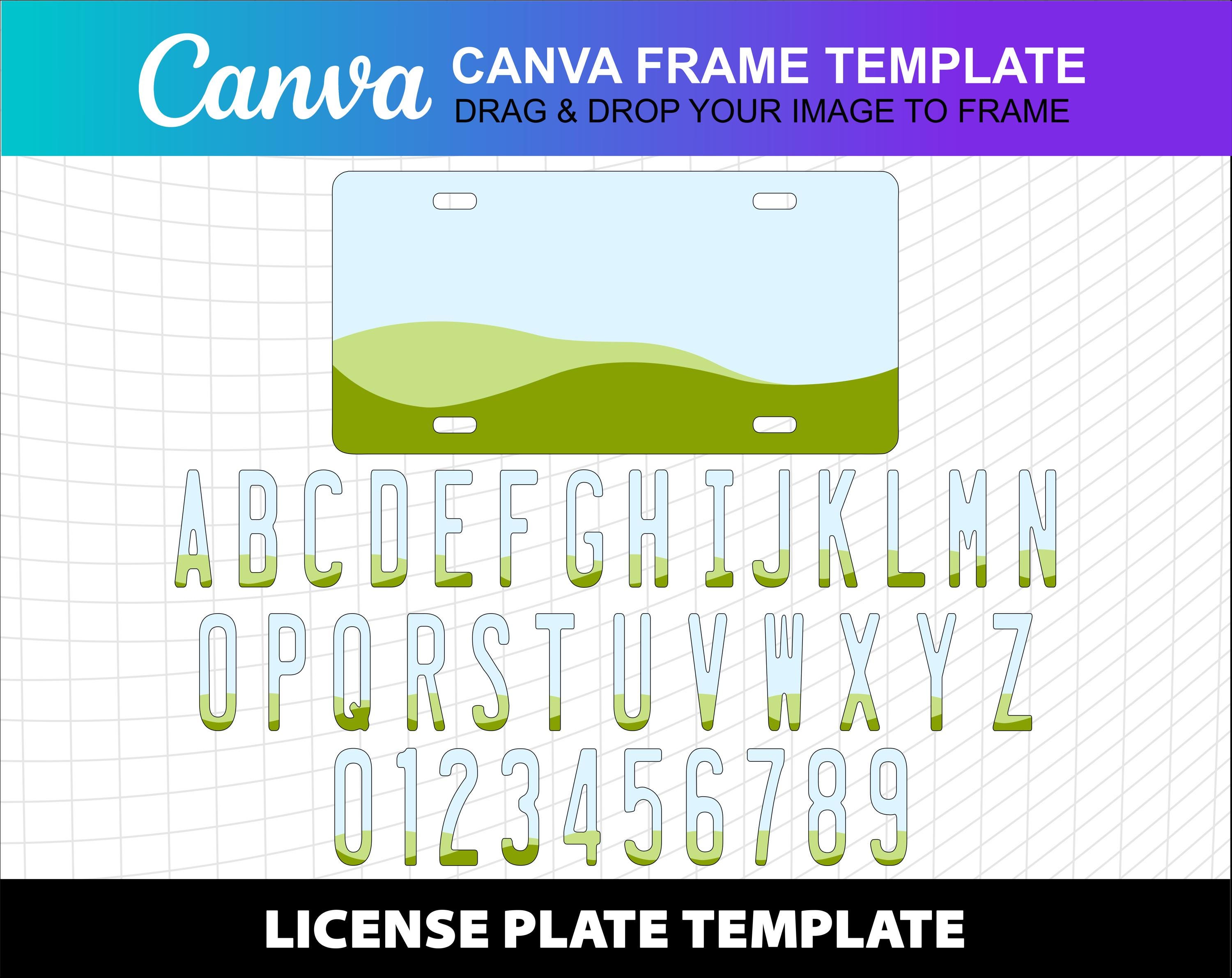 Canva License Plate Clipart Alphabet Letters Font Template Canva Photo ...
