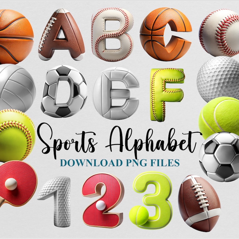 Sports Balls Letters - Etsy