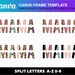 Split Half Alphabet Font Letters Blank Transparent Canva Frame Template ...