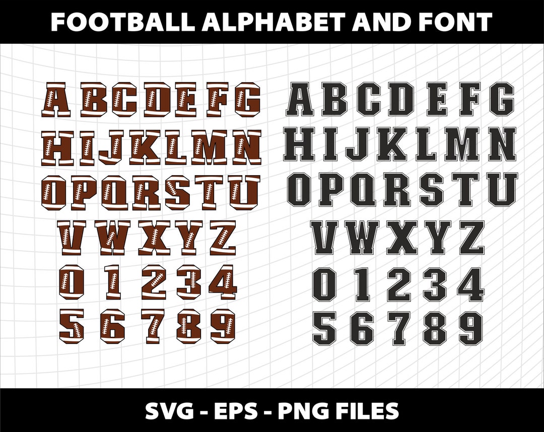 Football Sports Alphabet Font Letters Svg Football College Varsity ...