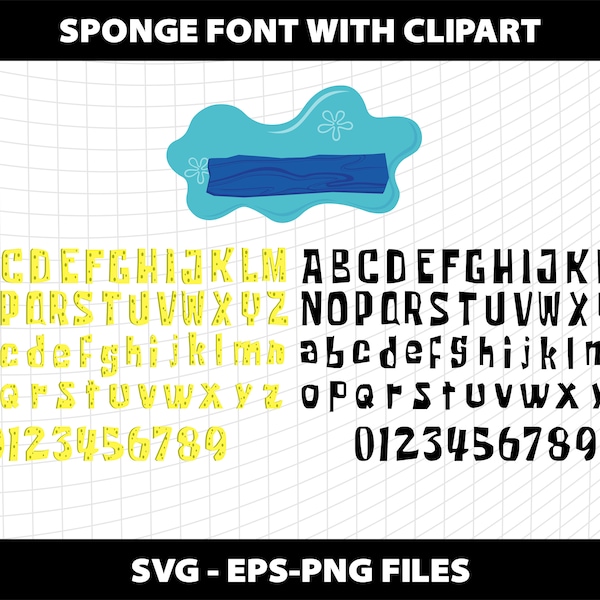Sponge Alphabet Svg - Etsy