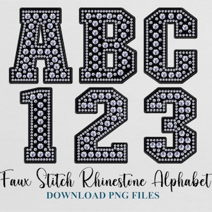 Faux Rhinestone Stitch Embroidery Template Letters Alphabet Numbers PNG ...