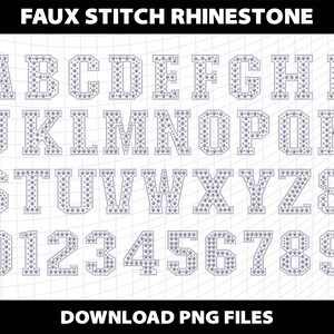 Faux Rhinestone Stitch Embroidery Template Letters Alphabet Numbers PNG ...