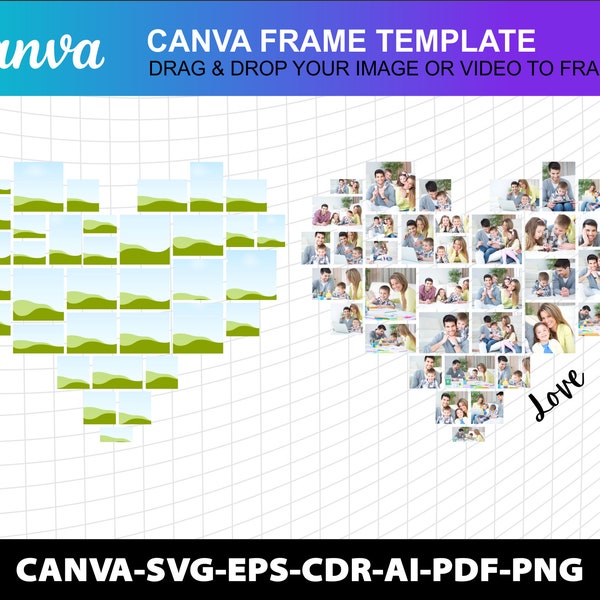 Heart Photo Collage - Etsy