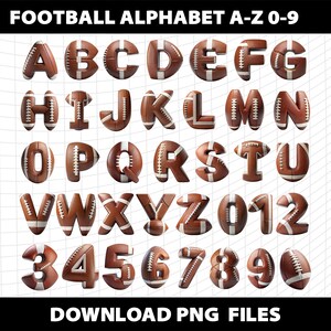 Football Alphabet Letters Sports Cliparts Sublimation PNG Doodle Design ...