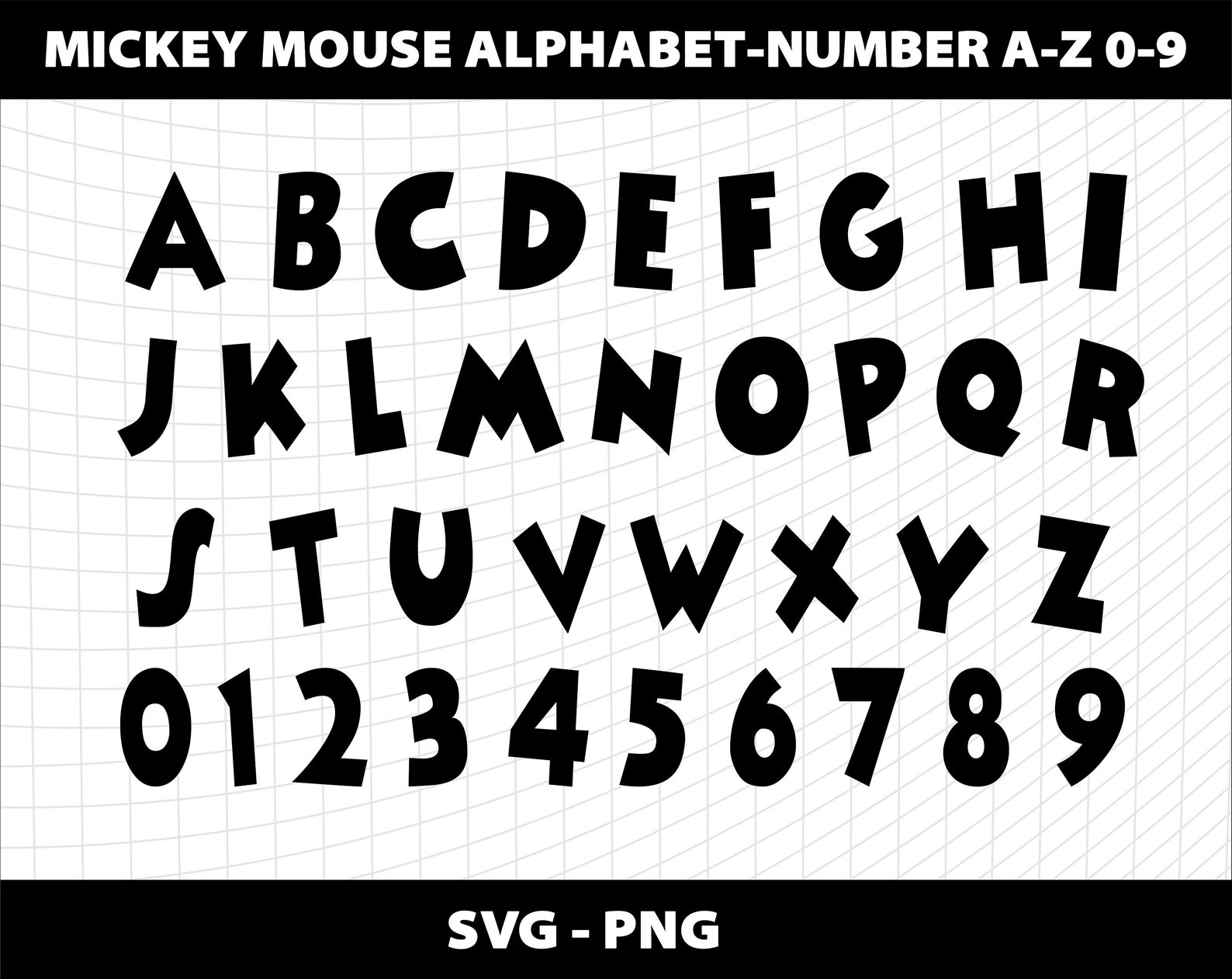 Goofy Svg Alphabet Font Letters Mickey Mouse Birthday 1 2 3 4 5 6 7 8 9 ...