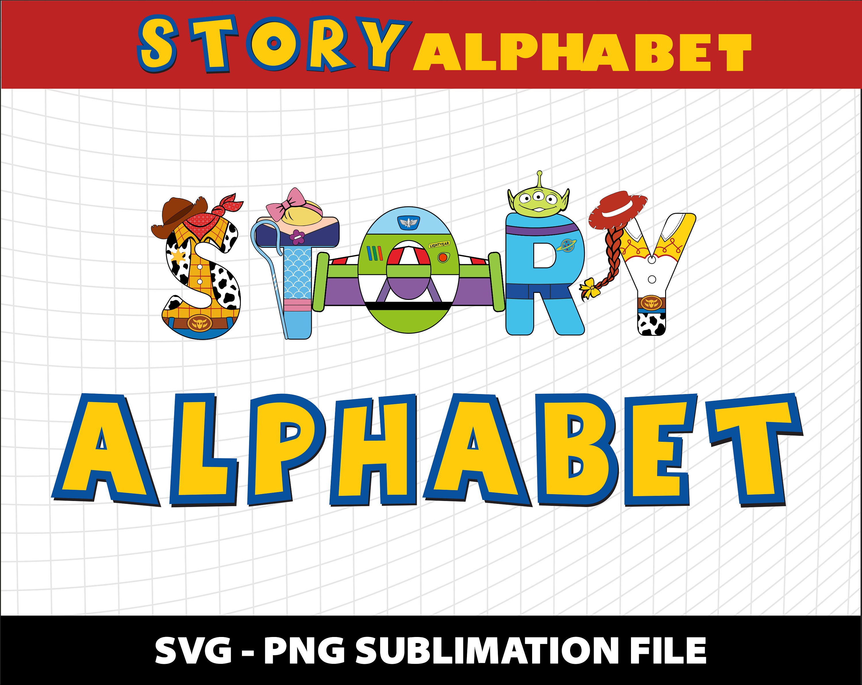 Toy Story Doodle Svg Alphabet Font Letters Svg Story Alphabet Design ...