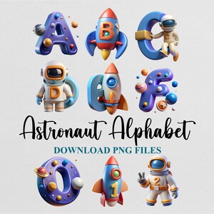 3d Inflated Astronaut Space Rocket Letters Alphabet Numbers Preschool ...