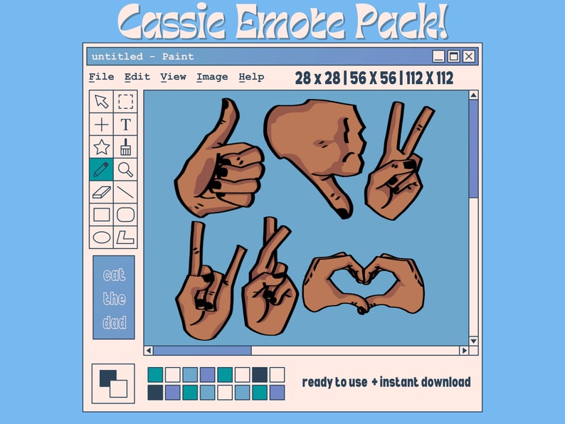 6 Hand Emotes Pack for Twitch Discord | Hand Emotes | Cassie Emote Pack ...