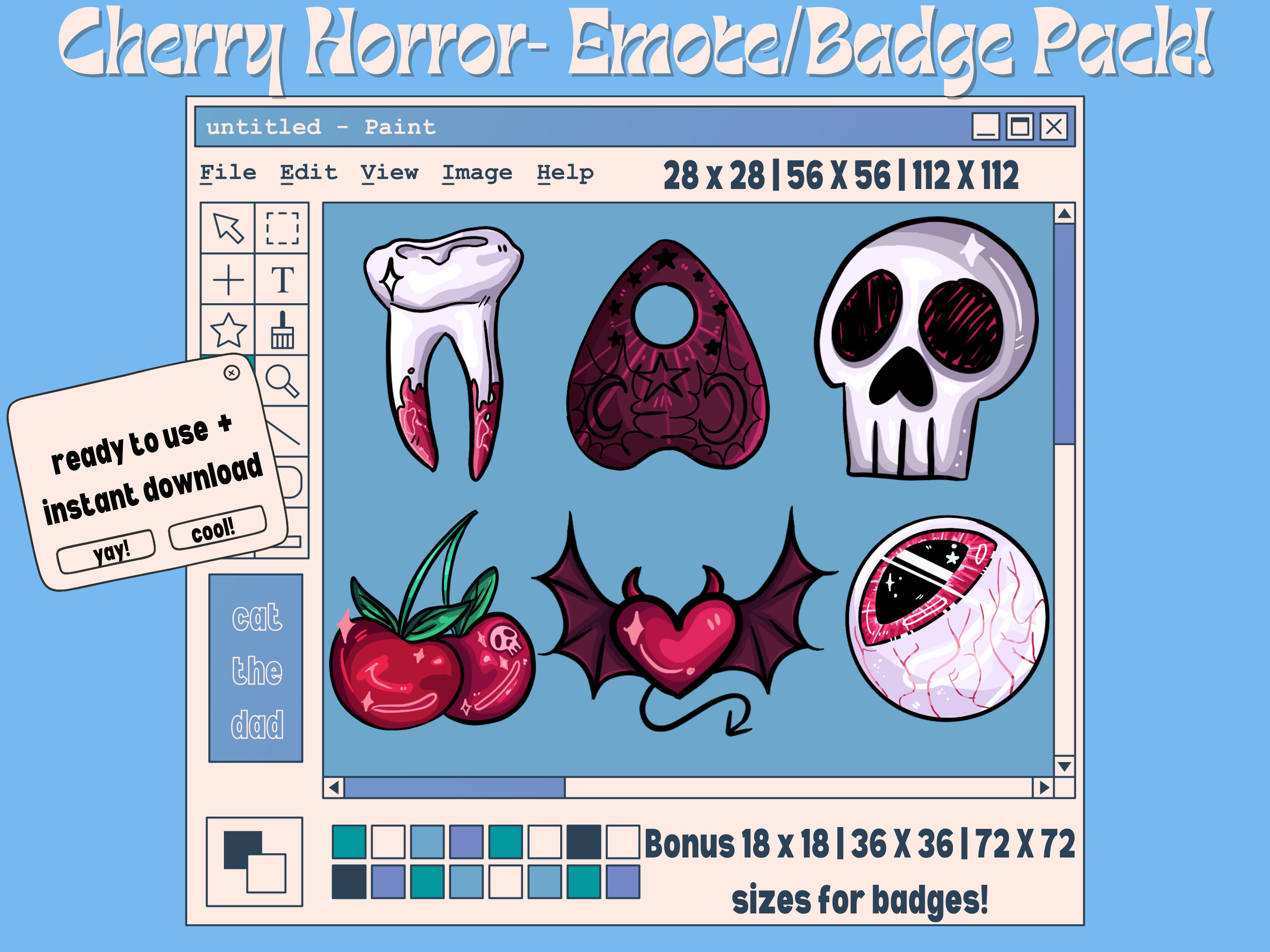 Spooky Emotes Pack for Twitch Discord | Goth Emotes/ Badges | Cherry ...