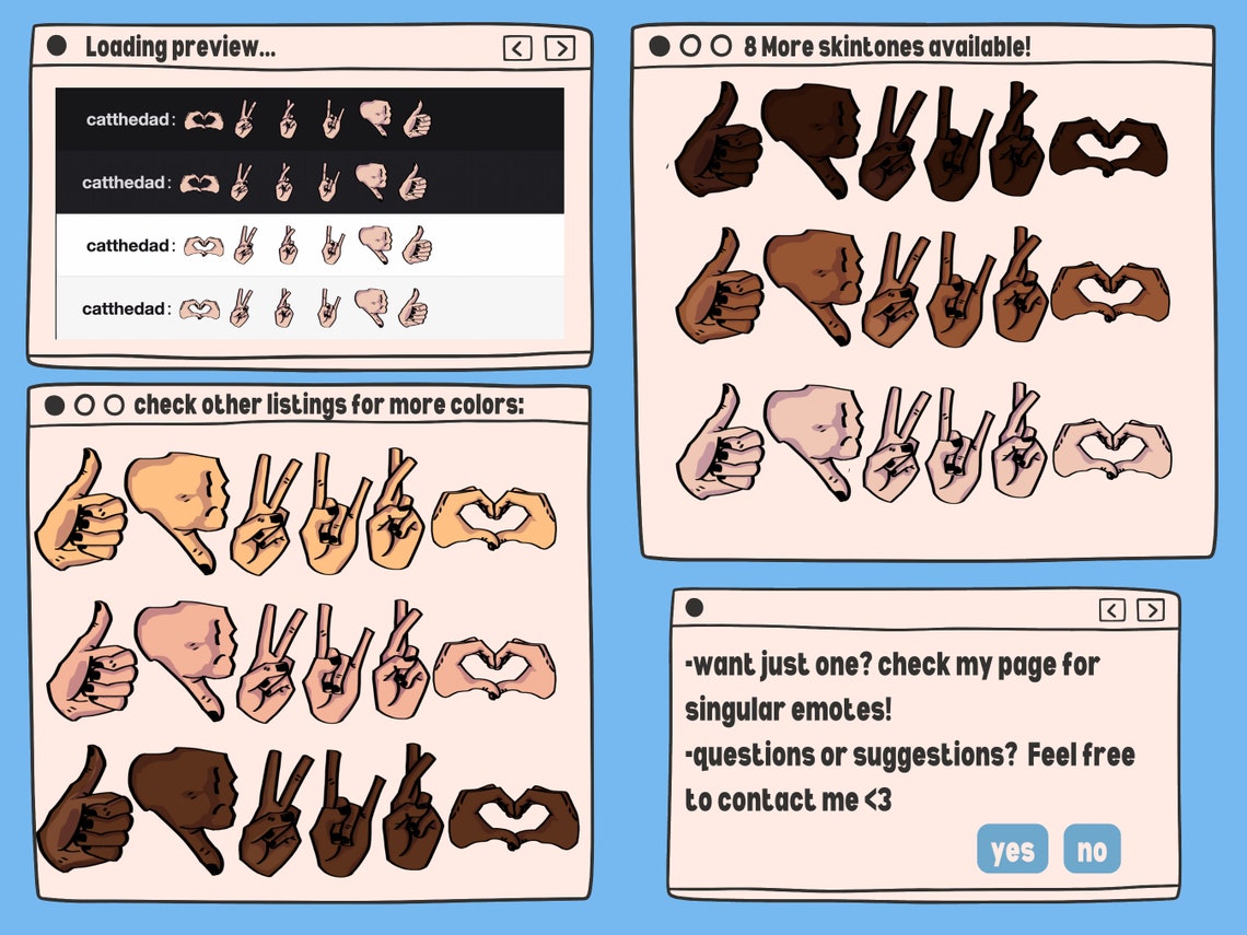 6 Hand Emotes Pack for Twitch Discord | Hand Emotes | Shae Emote Pack ...