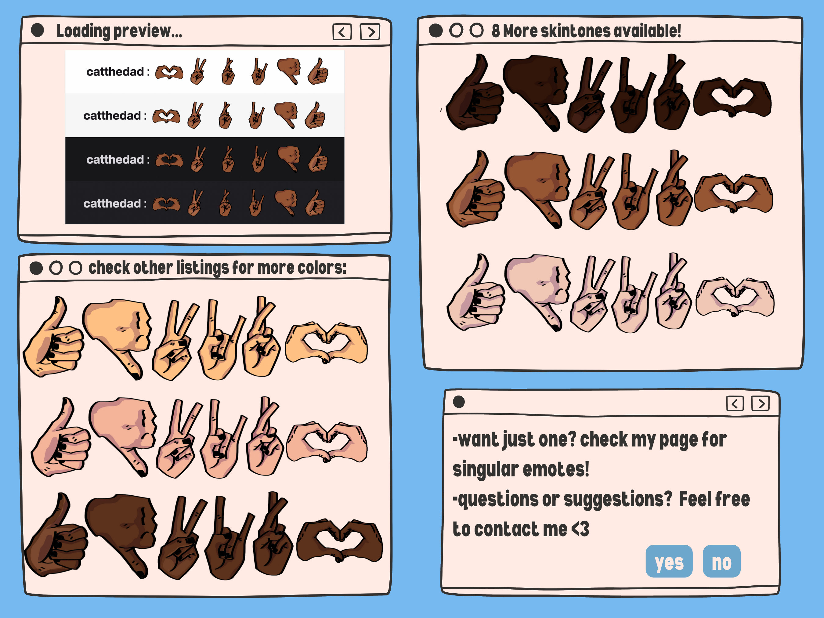 6 Hand Emotes Pack for Twitch Discord | Hand Emotes | Ali Emote Pack - Etsy