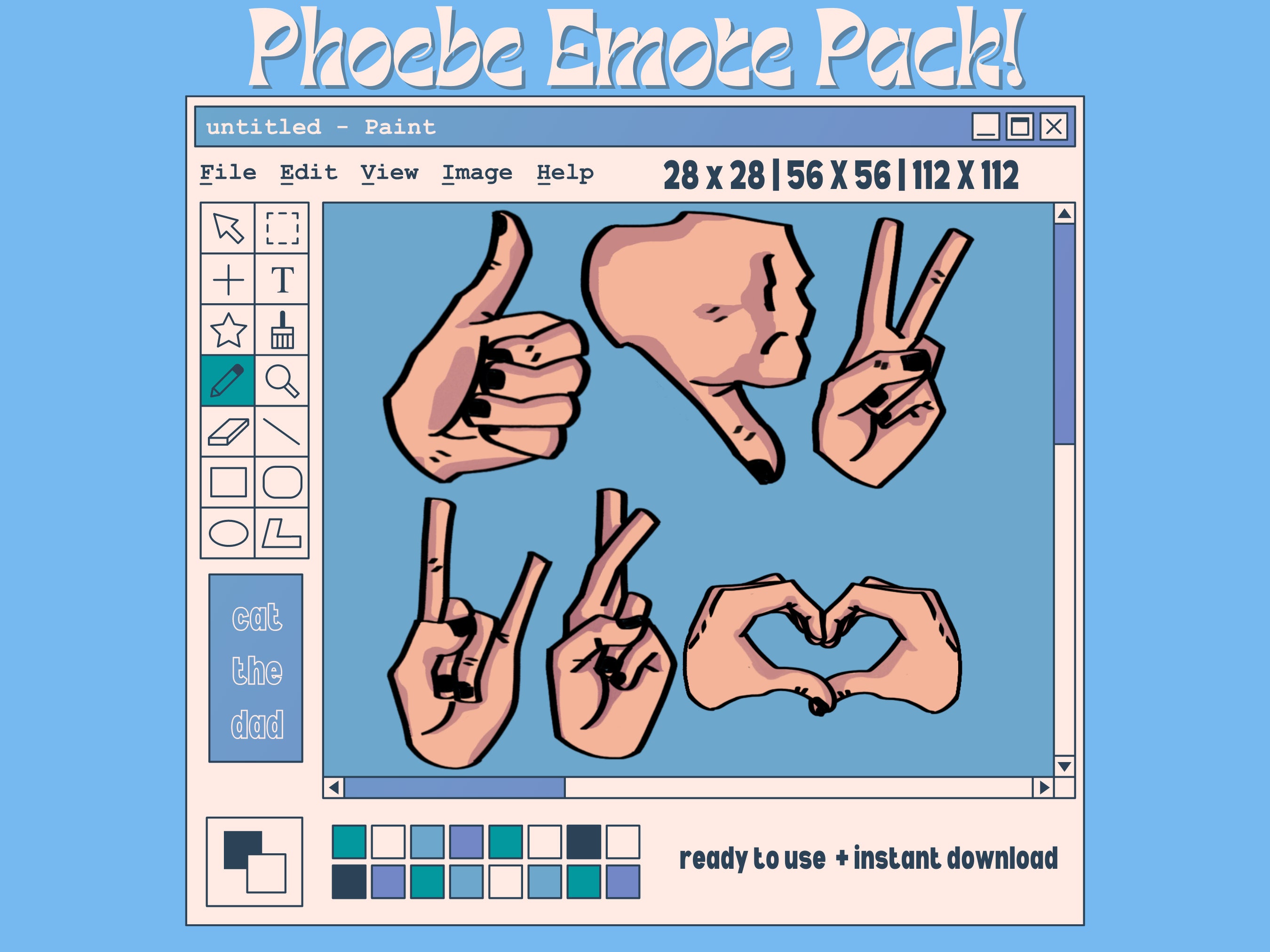 6 Hand Emotes Pack for Twitch Discord | Hand Emotes | Phoebe Emote Pack ...