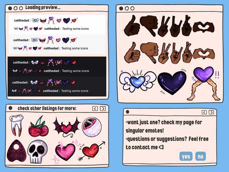 Heart Emote Pack for Twitch Discord | Heart Badges | Heart Party Emote ...