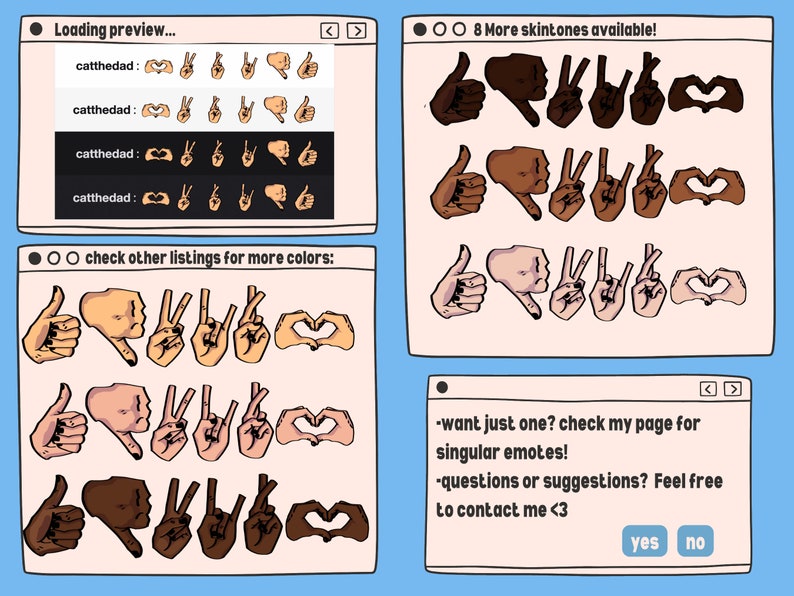 6 Hand Emotes Pack for Twitch Discord | Hand Emotes | Dylan Emote Pack ...