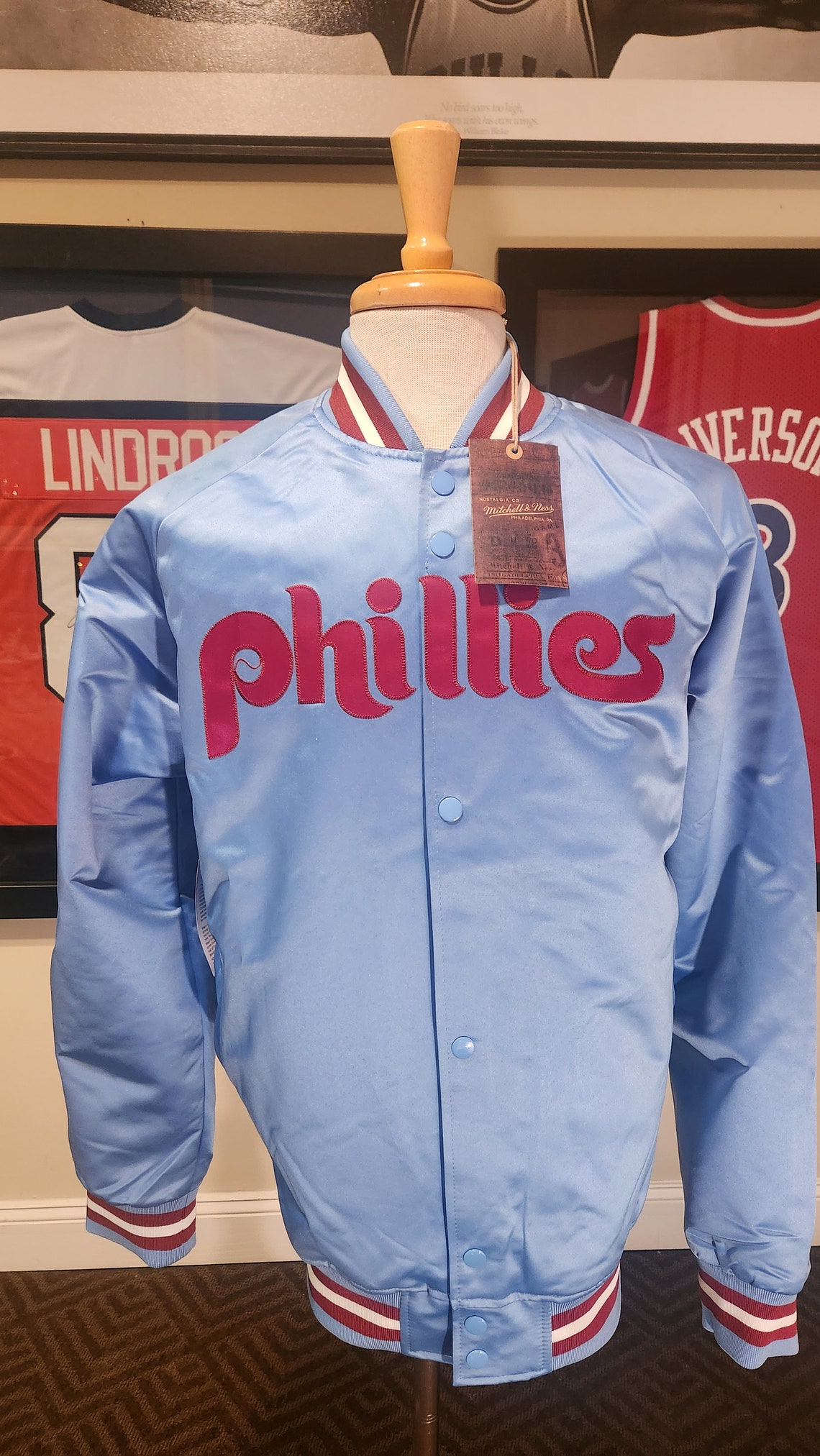 Philadelphia Phillies Powder Blue Mitchell and Ness Jacket New - Etsy