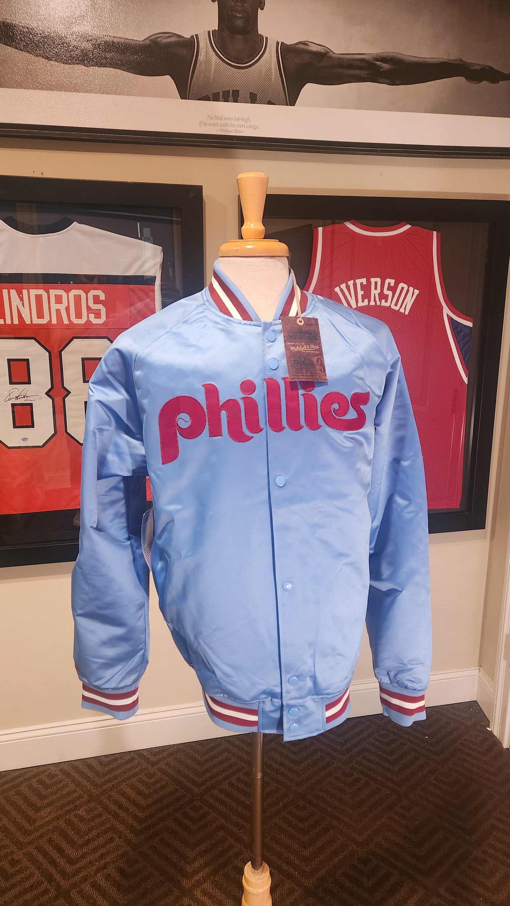 Philadelphia Phillies Powder Blue Mitchell and Ness Jacket New - Etsy