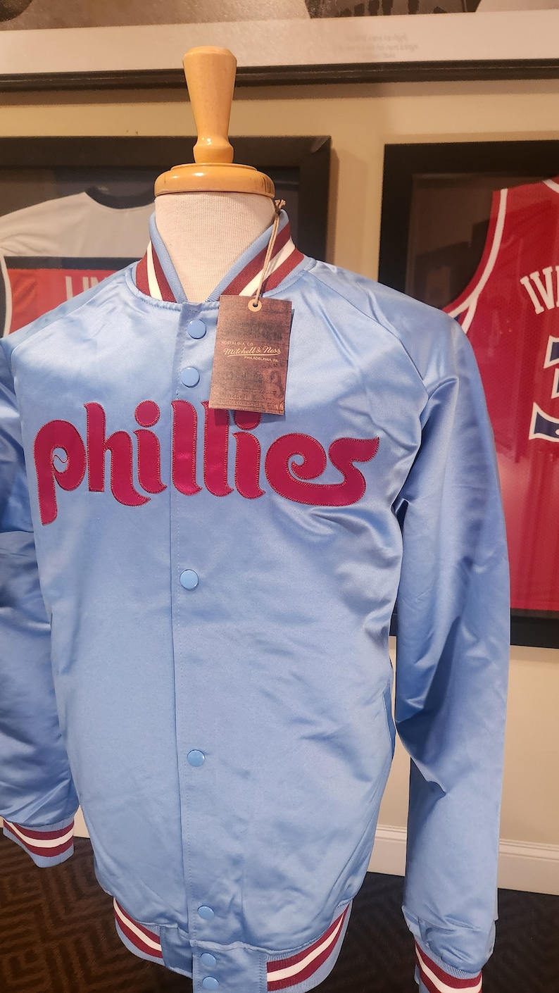 Philadelphia Phillies Powder Blue Mitchell and Ness Jacket New - Etsy