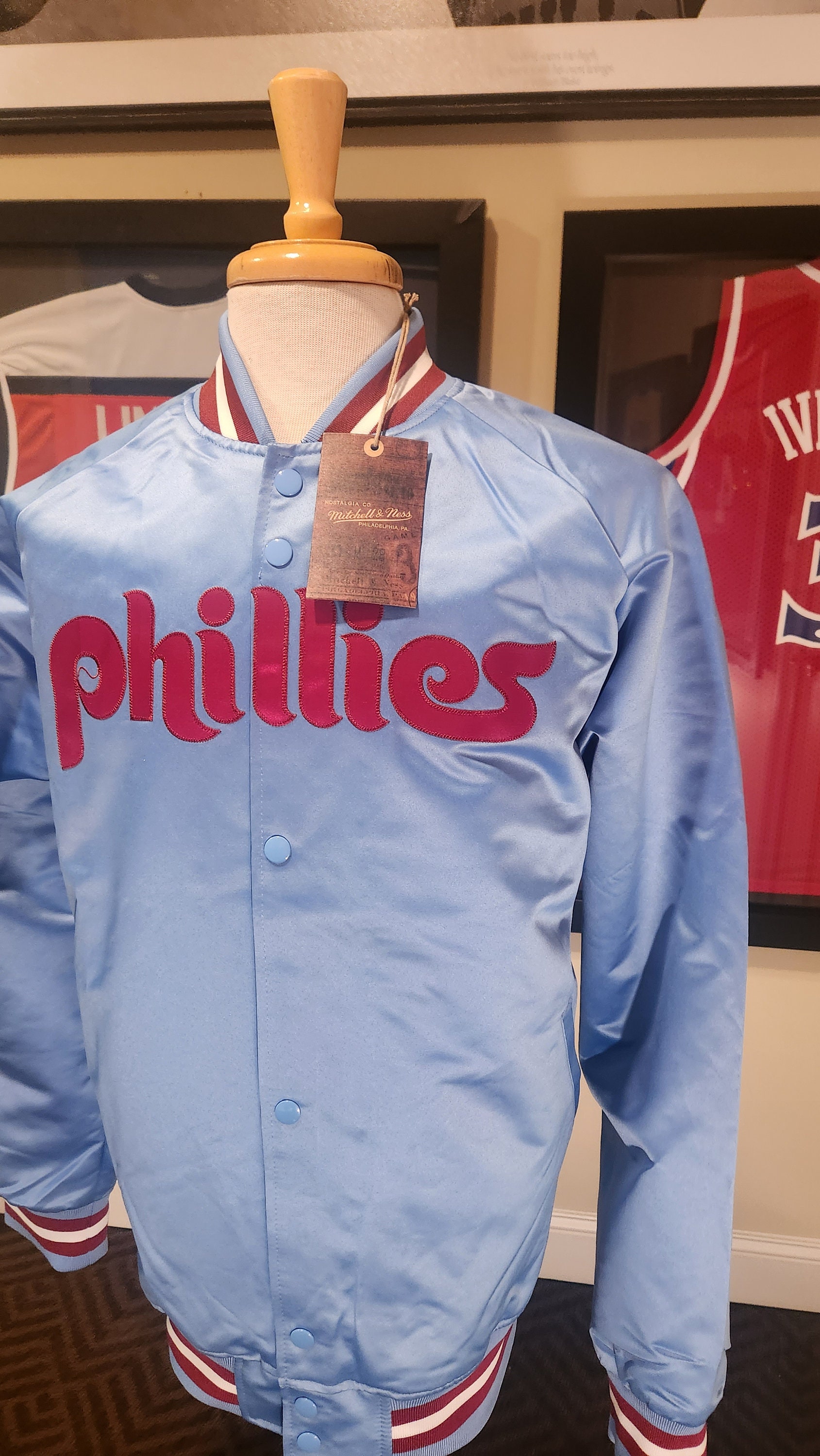Philadelphia Phillies Powder Blue Mitchell and Ness Jacket New - Etsy
