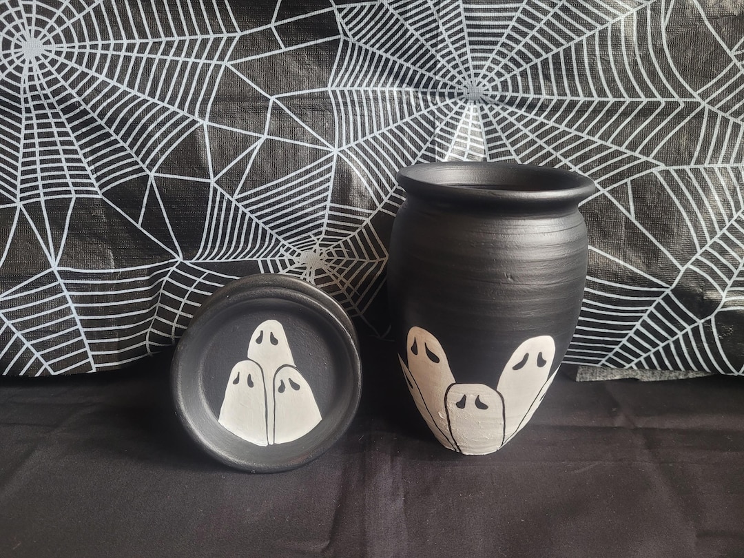 Spooky Ghosts Planter – Hand-painted Gothic Decorative Vessel | 4in ...