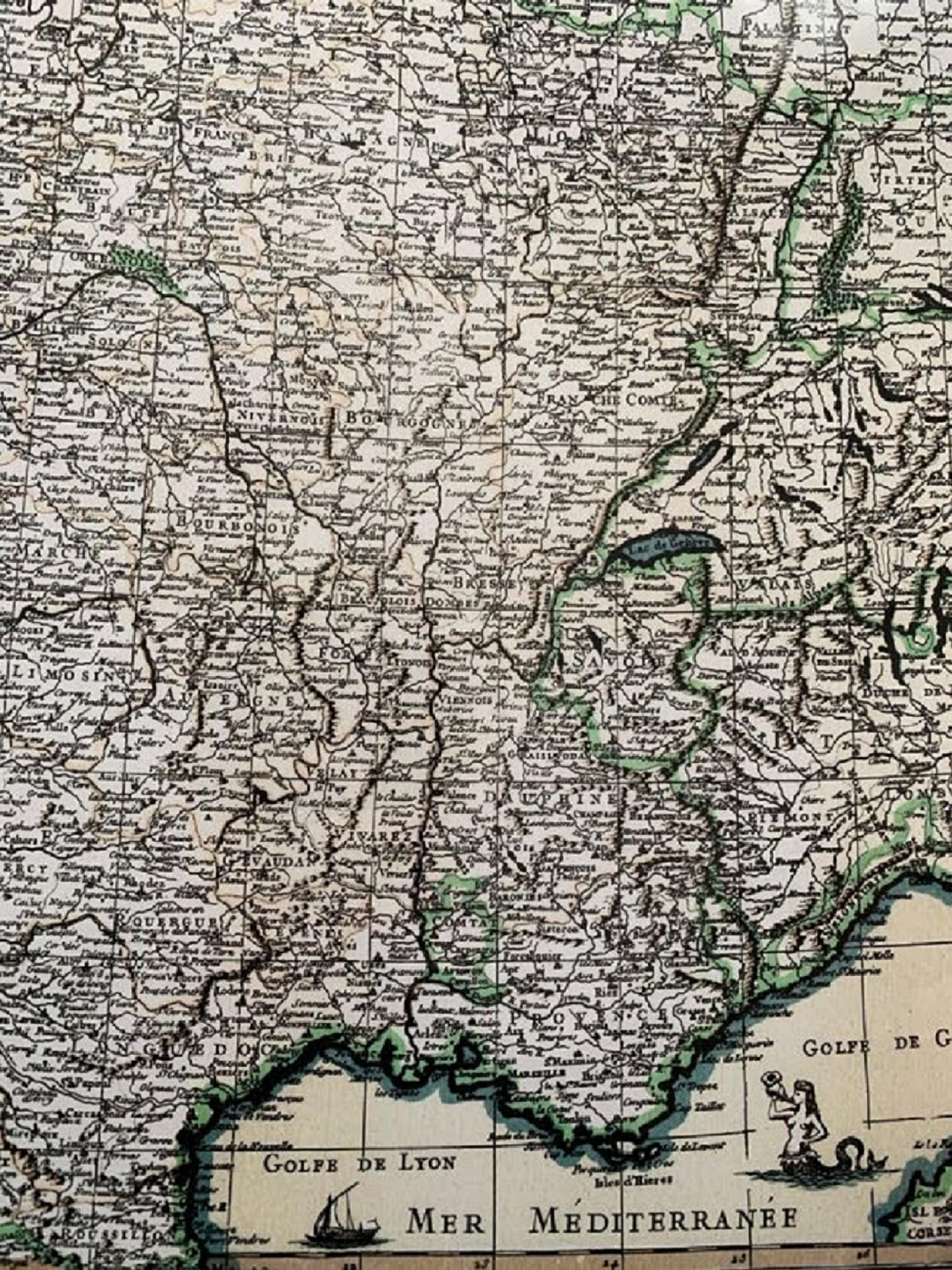 Map of the Kingdom of France, Old, Vintage, 18th Century, Louis XV ...