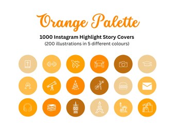 Orange Highlight Covers, Orange Instagram Highlight Icons, Instagram ...
