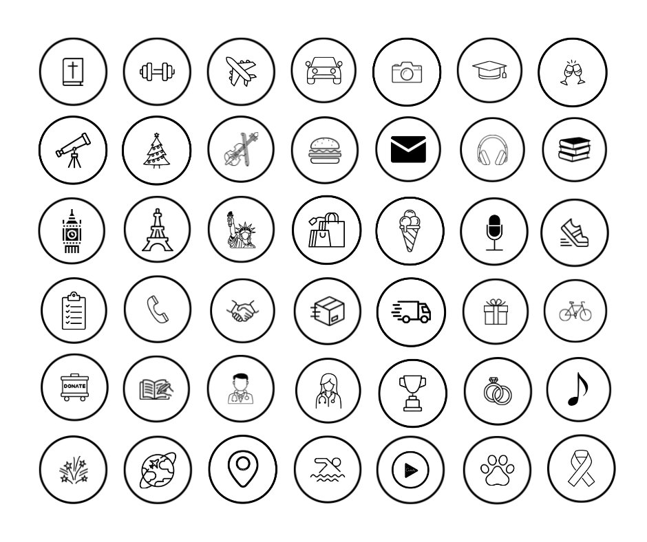 200 Instagram Story Highlight Covers | Simple | White and Black Design ...