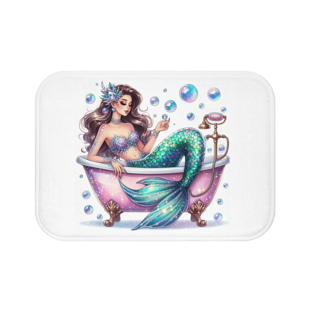 Mermaid Bath Mat Bathroom Decor - Etsy
