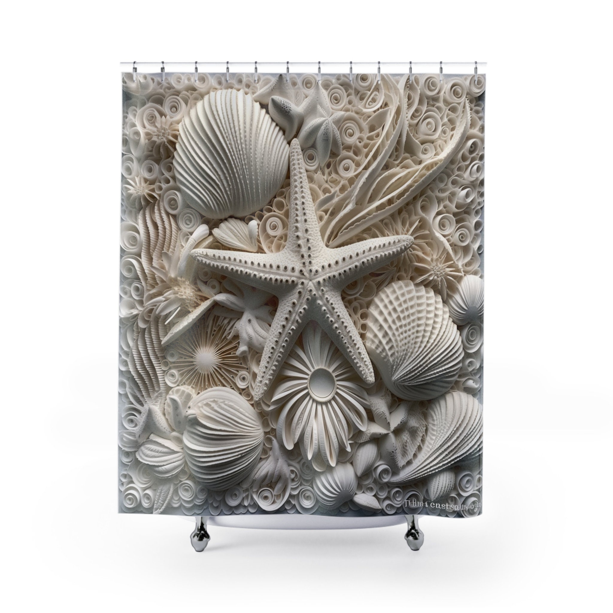 3d Quilled Paper Look Starfish Shower Curtains - Etsy