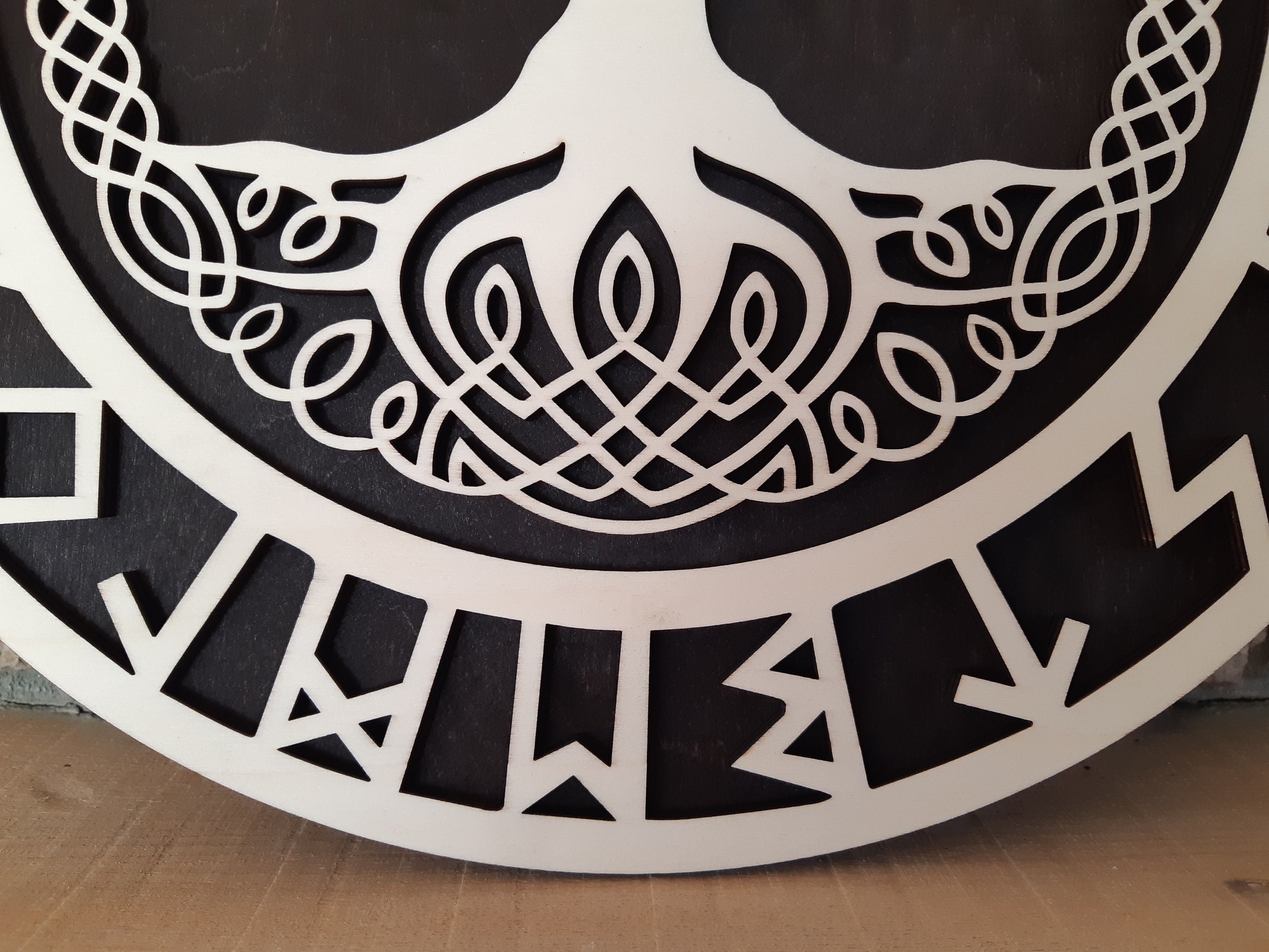 Celtic Tree of Life Wall Art, Viking Runes Wall Decor, Norse Yggdrasil ...