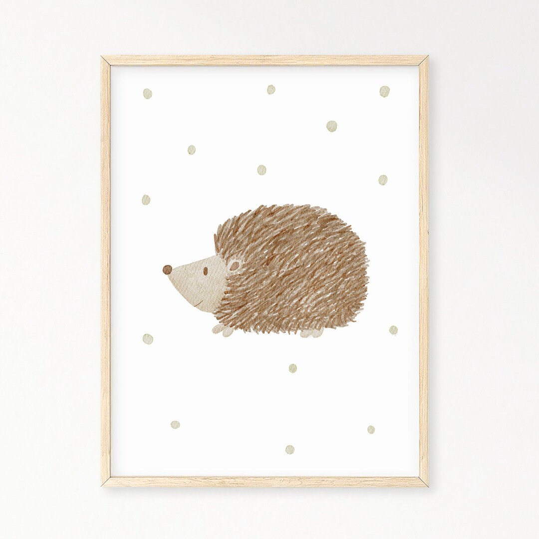 Poster Hedgehog A4 & A3 Children's Room - Children's Poster Girl Boy ...