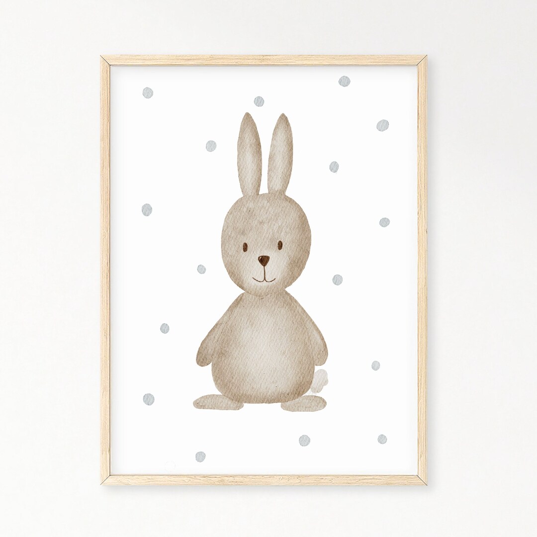 Poster Rabbit A4 & A3 Children's Room Children's Poster Girl Boy, Baby ...