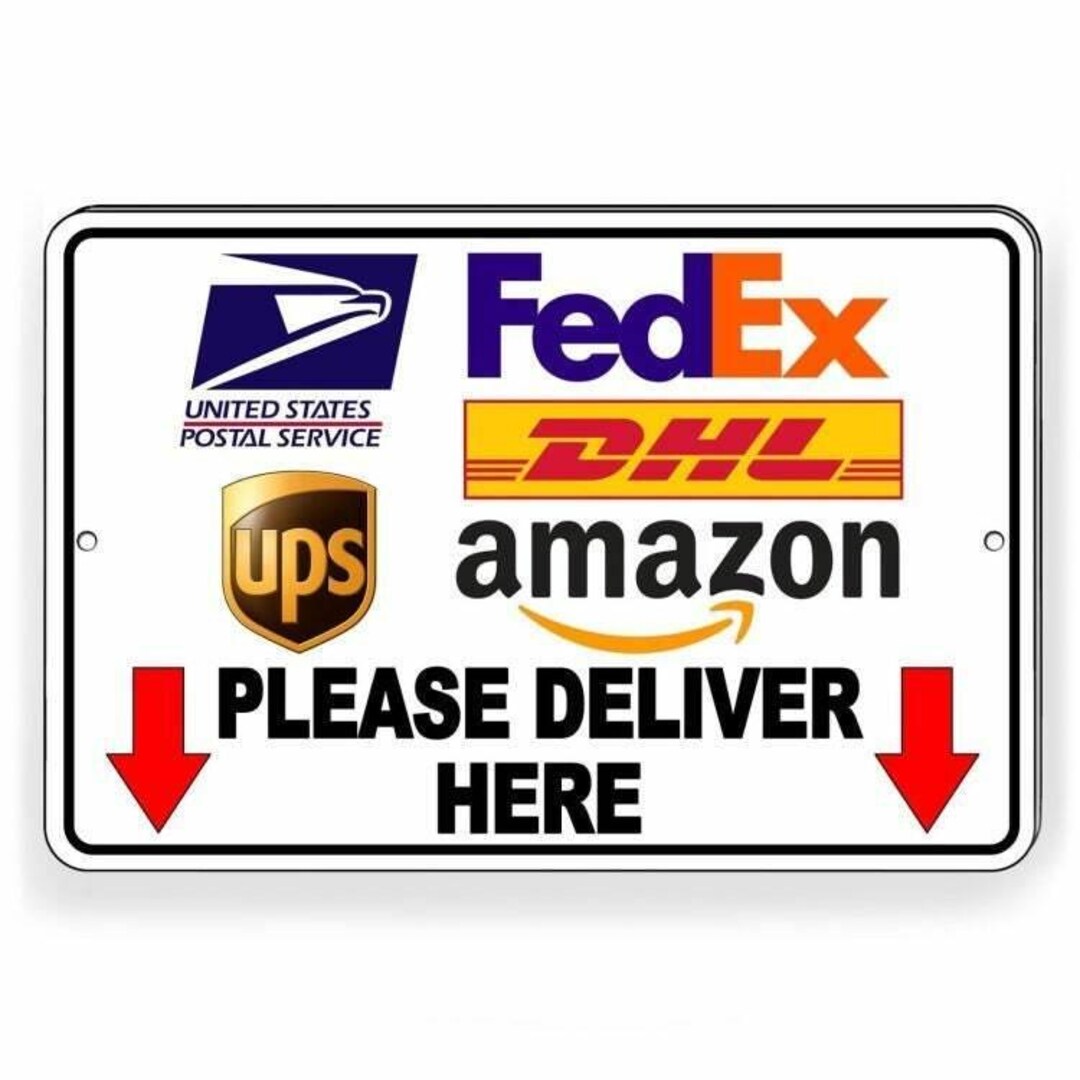 Delivery Instructions Deliver Packages Here Arrows Down Sign Decal ...