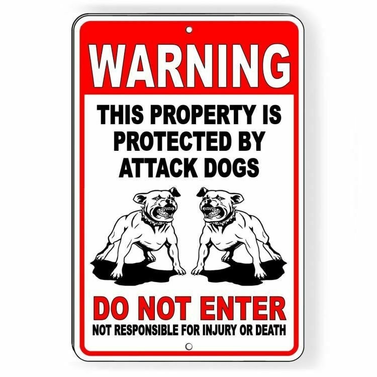 Warning Attack Dogs Sign, Security Decal BD029 - Etsy