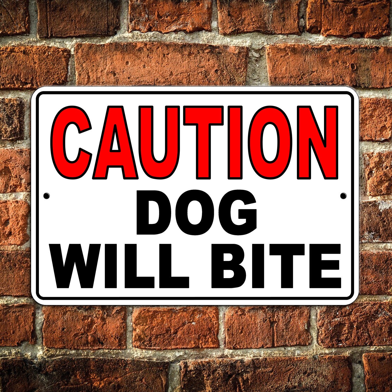 Caution Dog Will Bite Beware of Dog Sign / Decal / Magnetic Sign ...