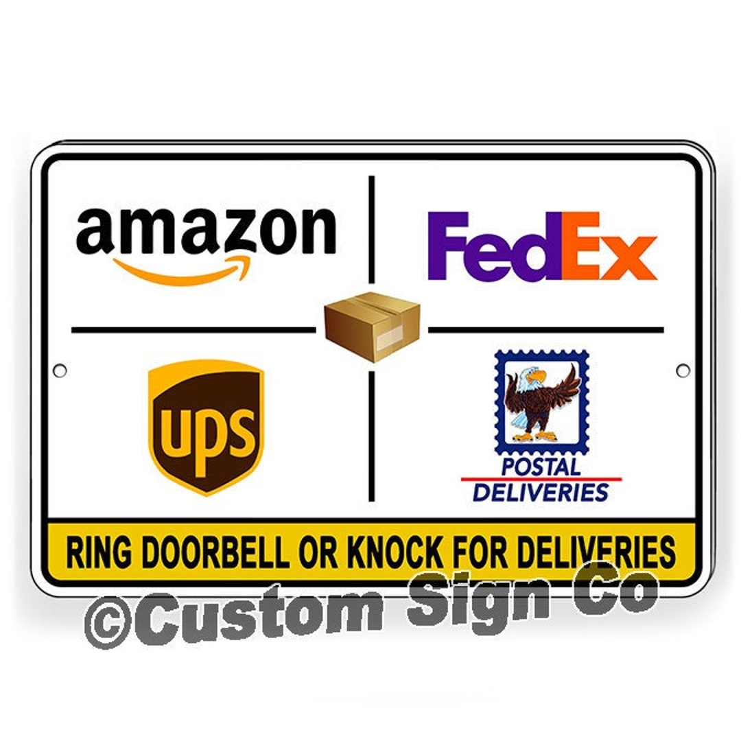 Delivery Instructions Ring Doorbell or Knock for Deliveries Metal Sign ...