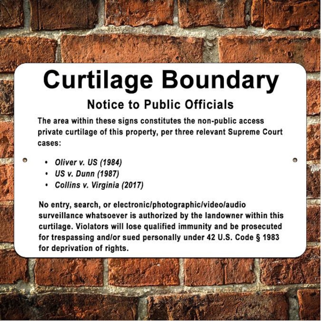 Curtilage Boundary Public Officials Notice No Trespassing Sign Metal ...
