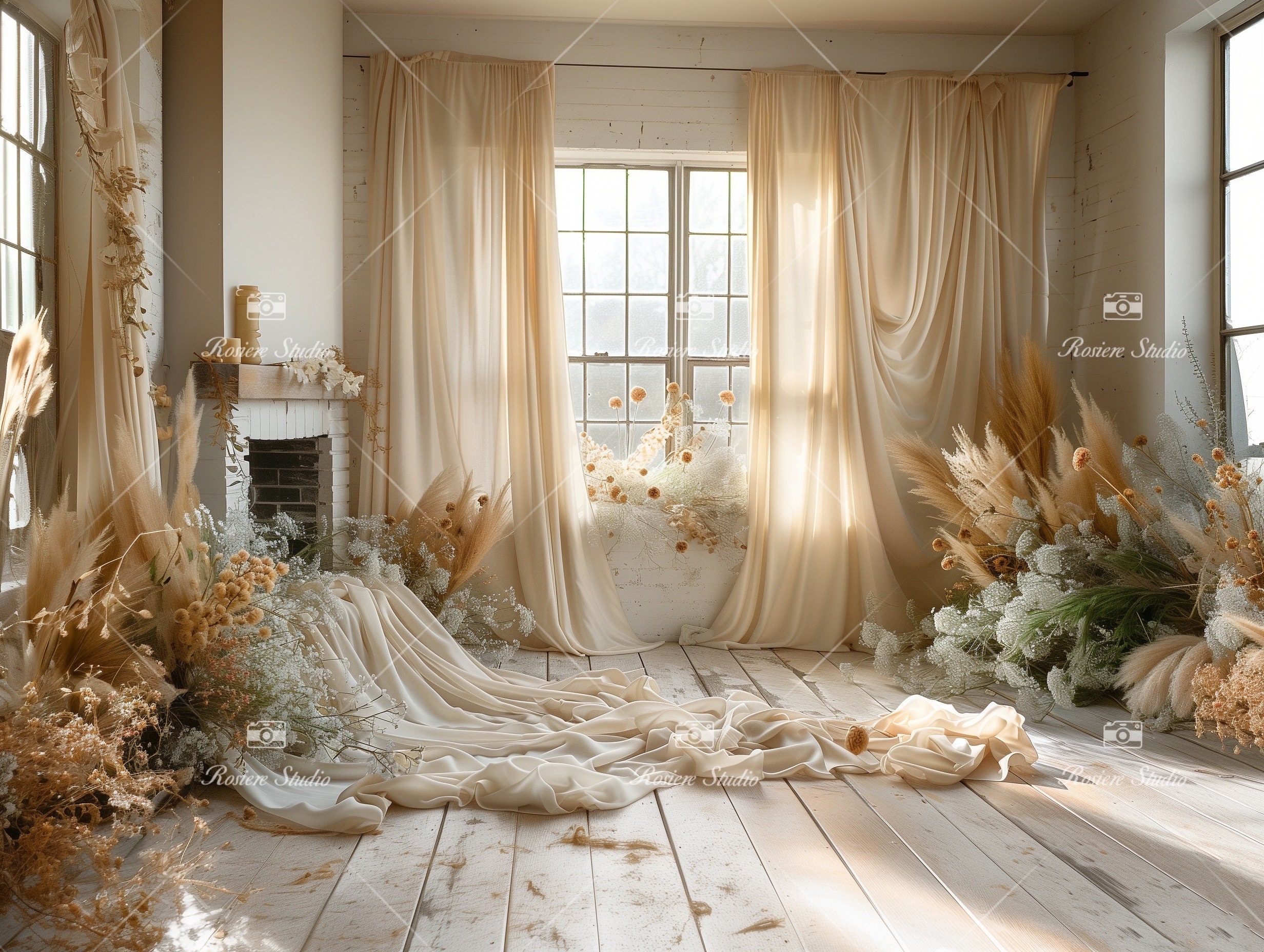 50 Backlit Window Digital Backdrops, Maternity Photography, White ...